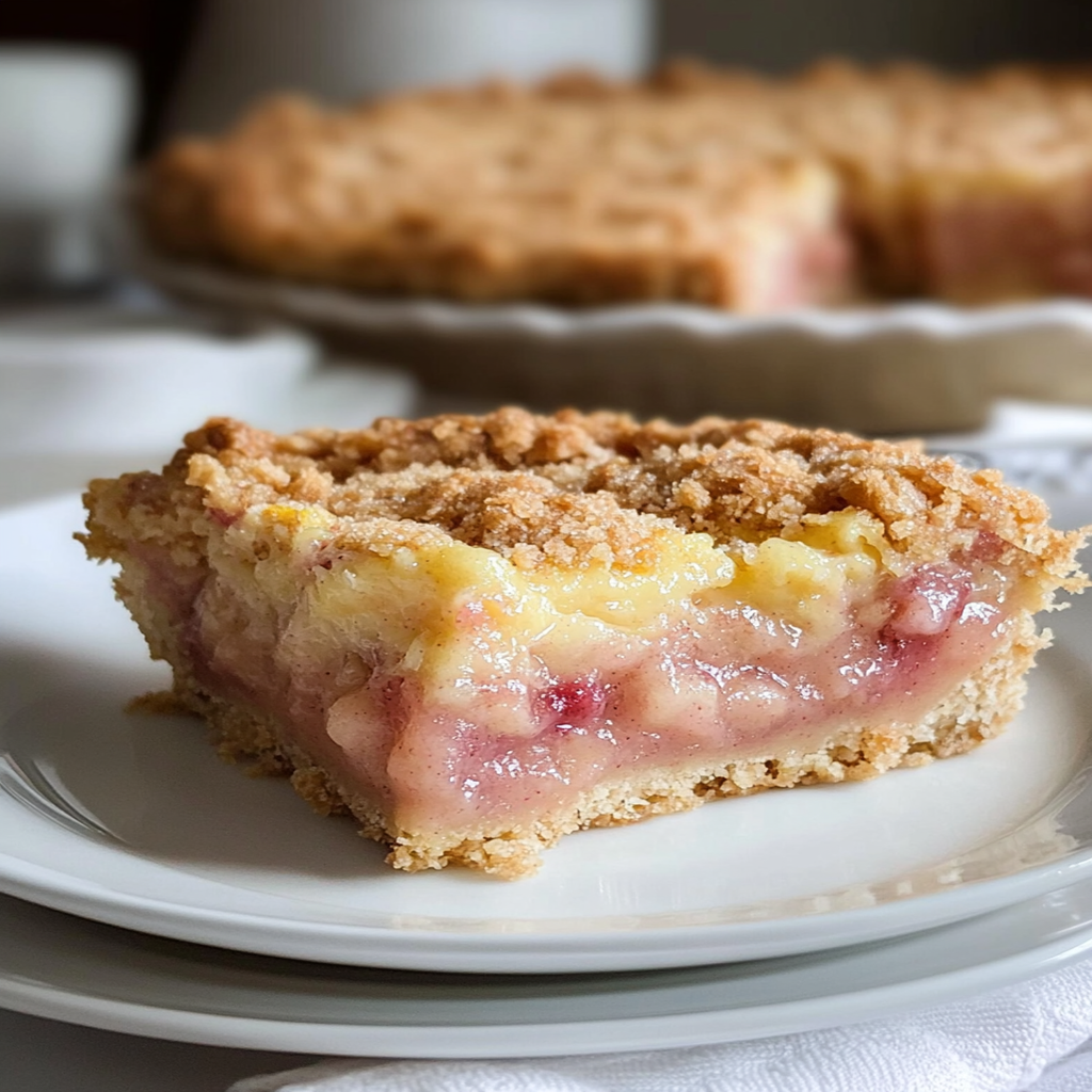 Creamy Rhubarb Custard Bars