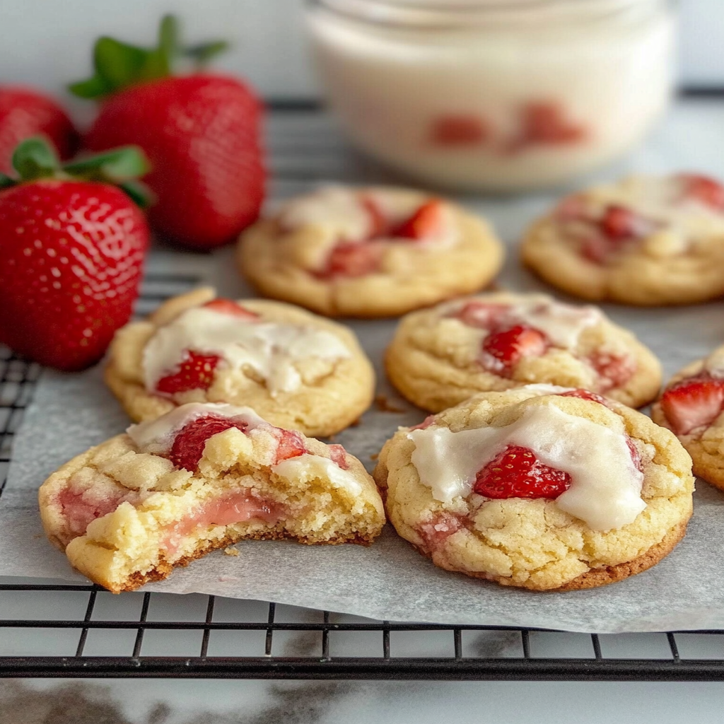 Soft Strawberry Shortcake Cookies