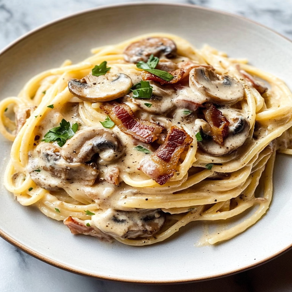 Creamy Bacon Mushroom Pasta