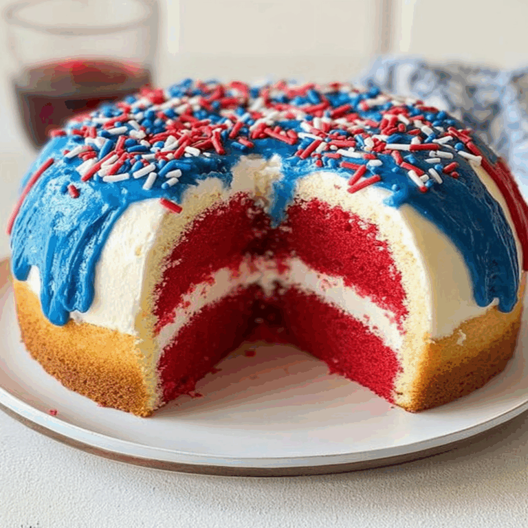 Firecracker Red White and Blue Cake