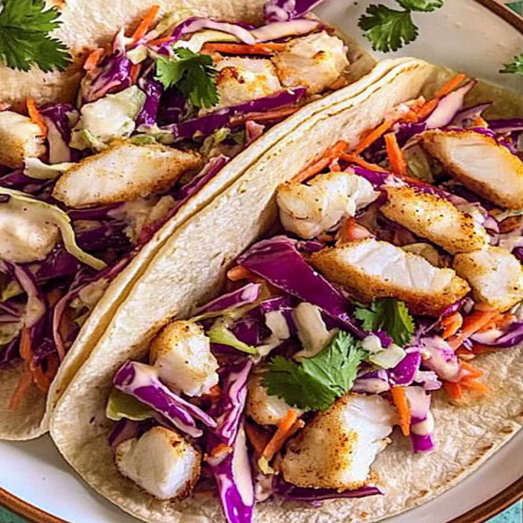 Summer Fish Tacos with Cabbage Slaw