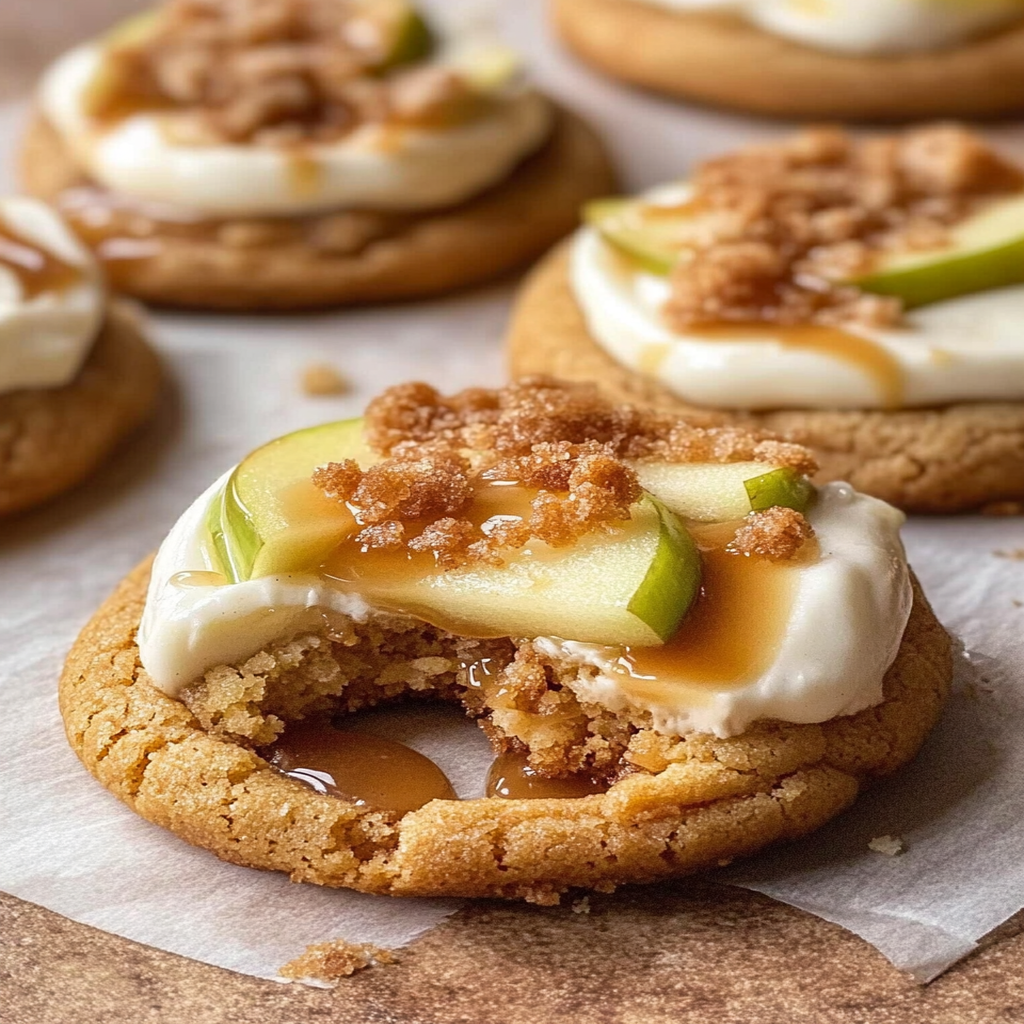 Gooey Caramel and Crisp Apple Delight Cookies