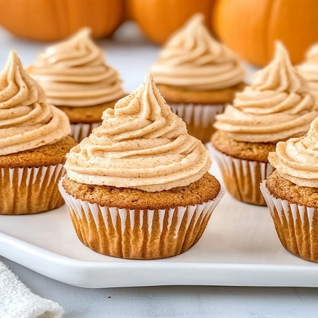 Pumpkin Cupcakes with Brown Sugar Frosting