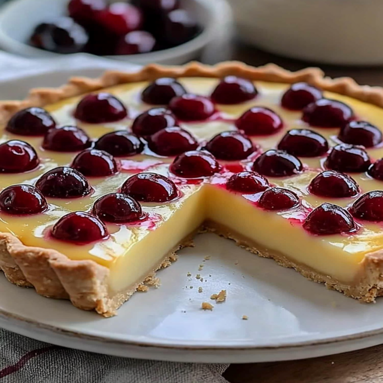 Cherry Vanilla Shortbread Tart