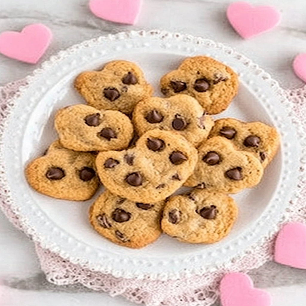 Heart Shaped Chocolate Chip Cookies