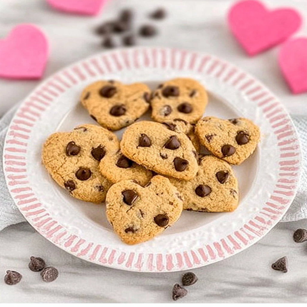 Heart Shaped Chocolate Chip Cookies