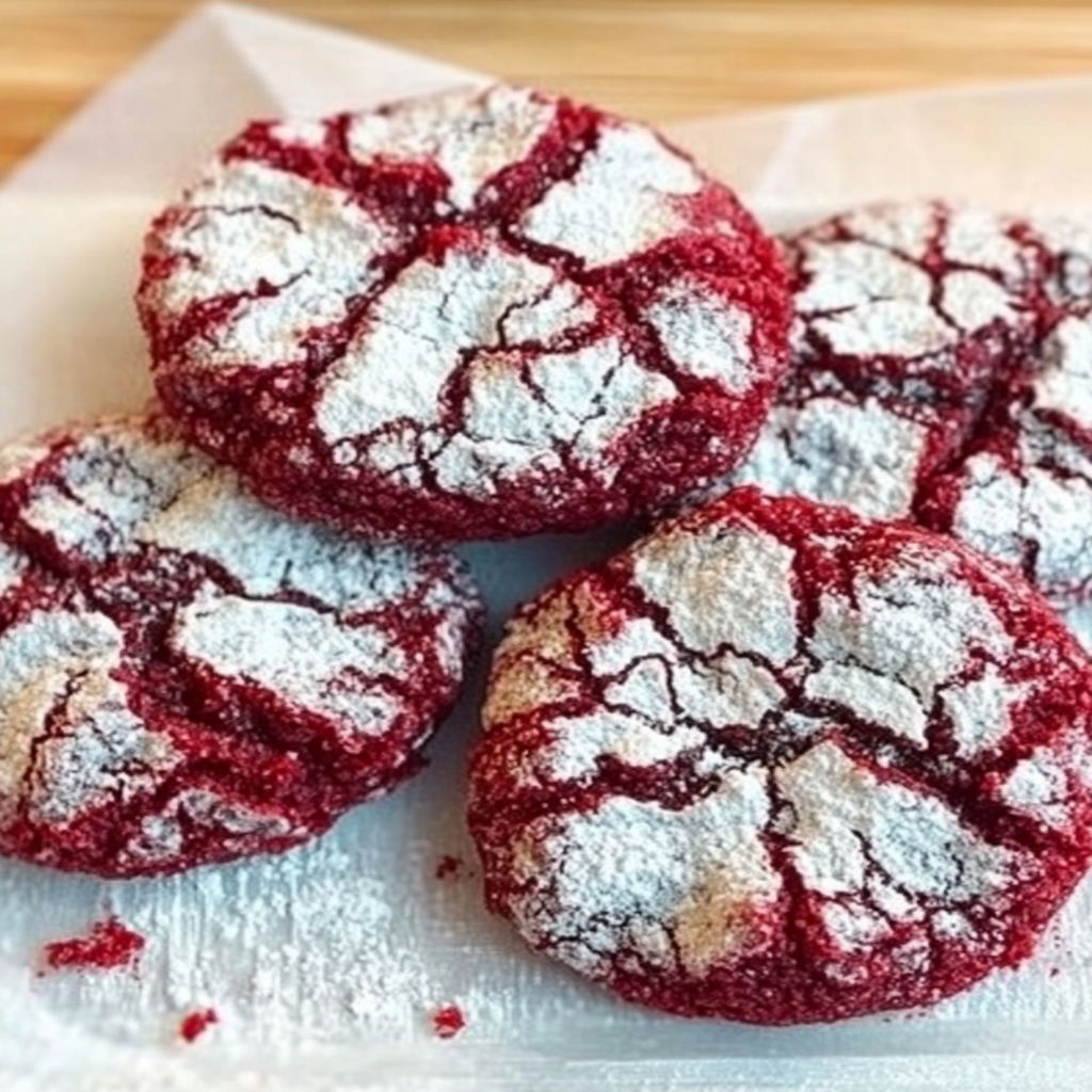 Red Velvet Crinkle Cookies