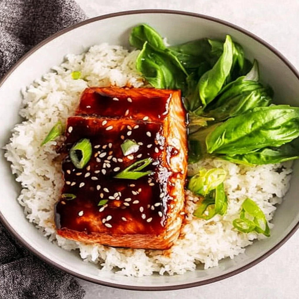 Teriyaki Salmon Bowls with Coconut Rice