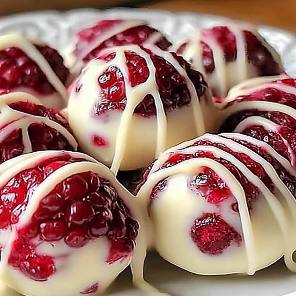 White Chocolate Raspberry Cheesecake Balls